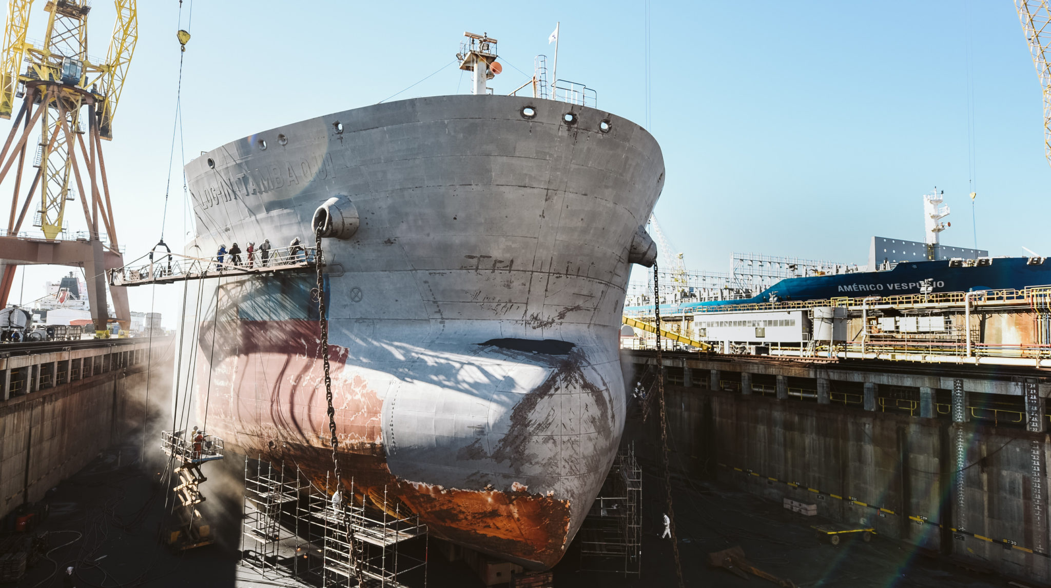 Dry-docking at Lisnave Shipyard, Portugal - HB TAMBAQUI | Syncview ...