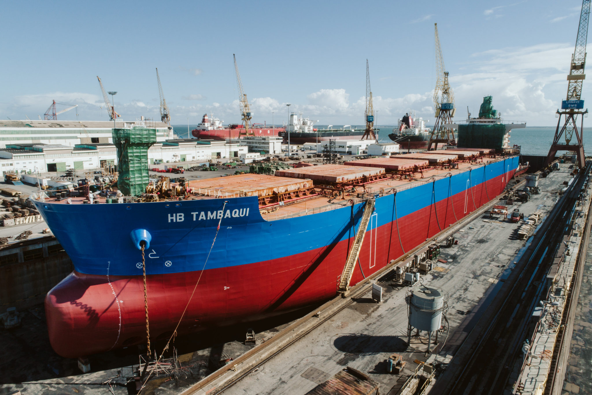 Dry-docking at Lisnave Shipyard, Portugal - HB TAMBAQUI | Syncview ...