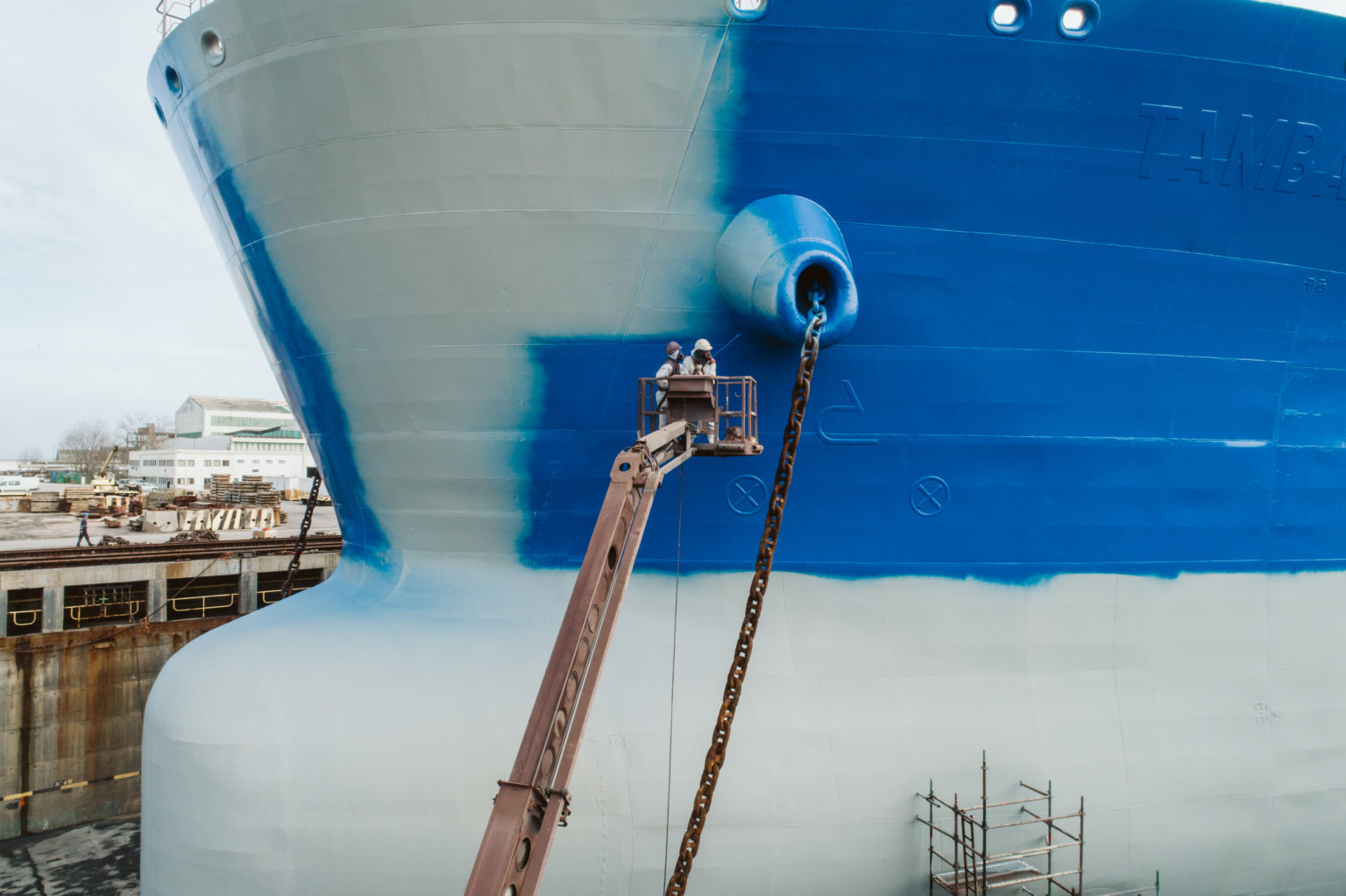 Dry-docking at Lisnave Shipyard, Portugal - HB TAMBAQUI | Syncview ...