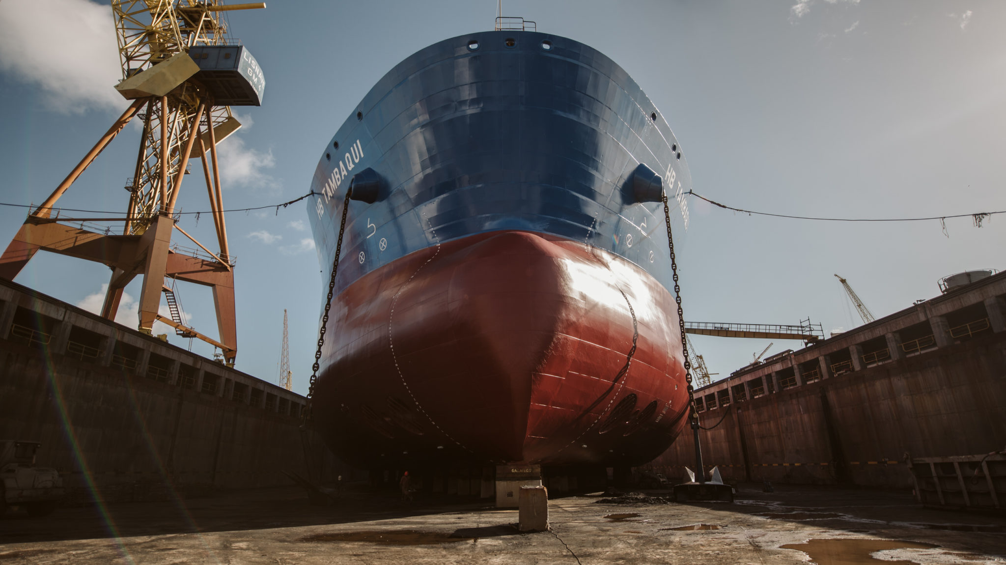 Dry-docking at Lisnave Shipyard, Portugal - HB TAMBAQUI | Syncview ...